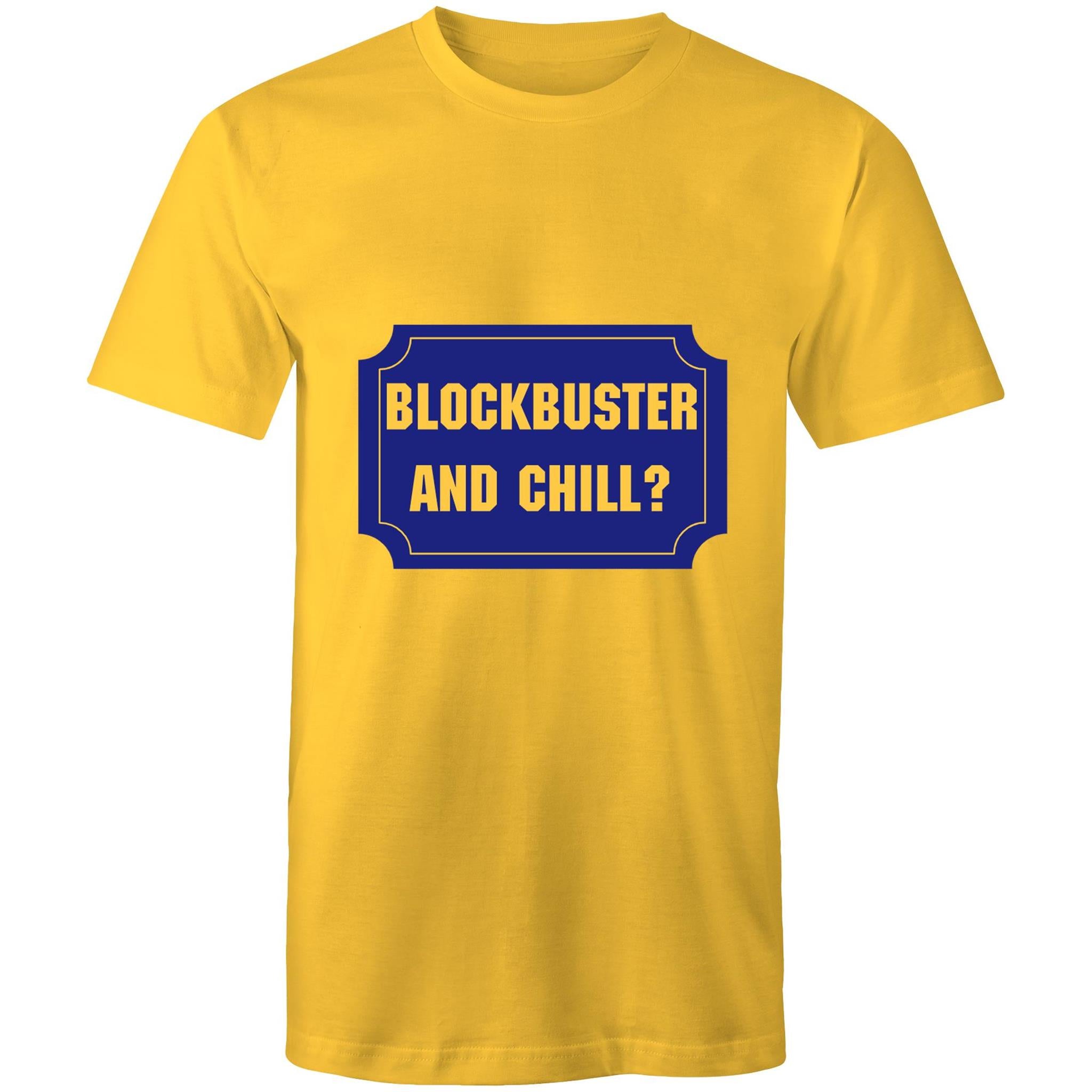 Blockbuster and chill? Adult mens tee – Mixed Toppings